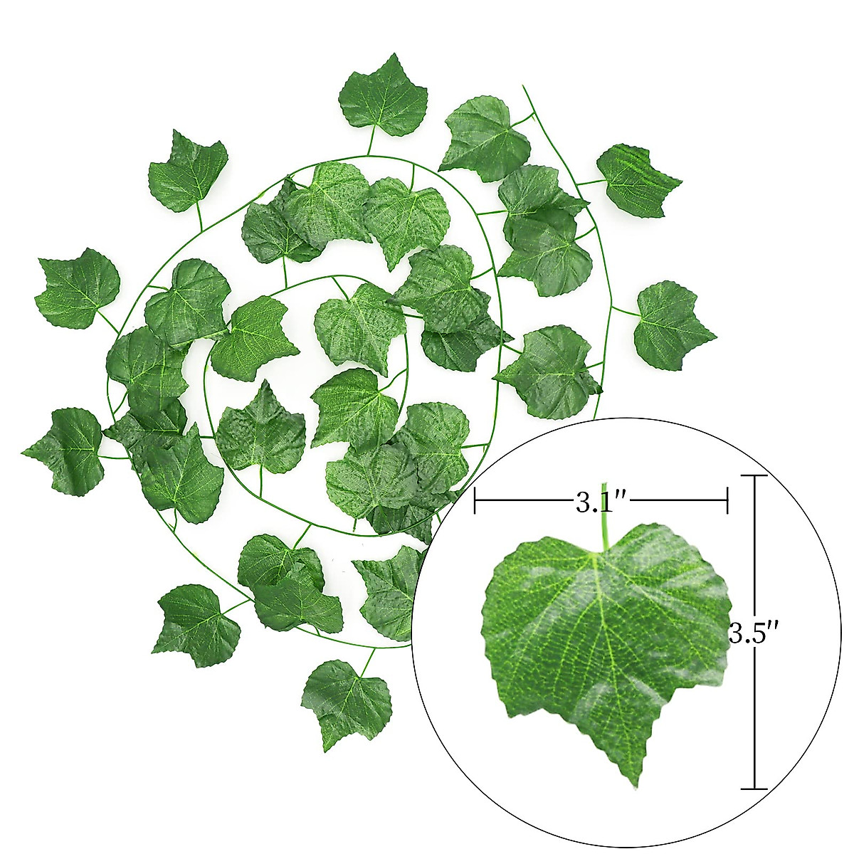 HECATY 12 Strands 90 ft Artificial Fake Grape Vines with 9 Strings Grapes, Hanging Plant Large Leaves Garland for Wedding Party Store Home Decor Indoor Outdoors