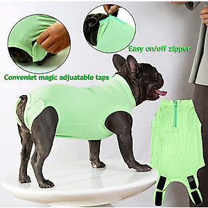 Wabdhaly Dog Surgery Recovery Suit for Female Spay,Puppy Surgical Recovery Zip Up Suit,Anti-Licking Bodysuit for Abdominal Wounds,Cone Alternative Recovery Blank Suit for Dogs