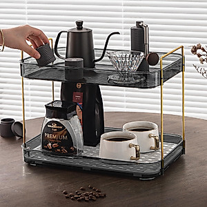 Seoneiro Whiskey Tray, Glass Cup Rack, Mug Holder, Coffee Cup Organizer, Bathroom Countertop Organizer Organizer with Drain Board Wine Glass Decorative Organizer, Food Tray, Kitchen Spice Rack