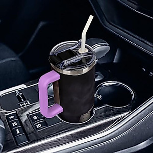 LLUTSNTH 40 Oz Vacuum Tumbler with Violet Handle Leakproof Insulated Tumbler Astronaut Stainless Steel Travel Mug with Lid And Straw Coffee Cup Cute Water Bottles Cup Holder Friendly