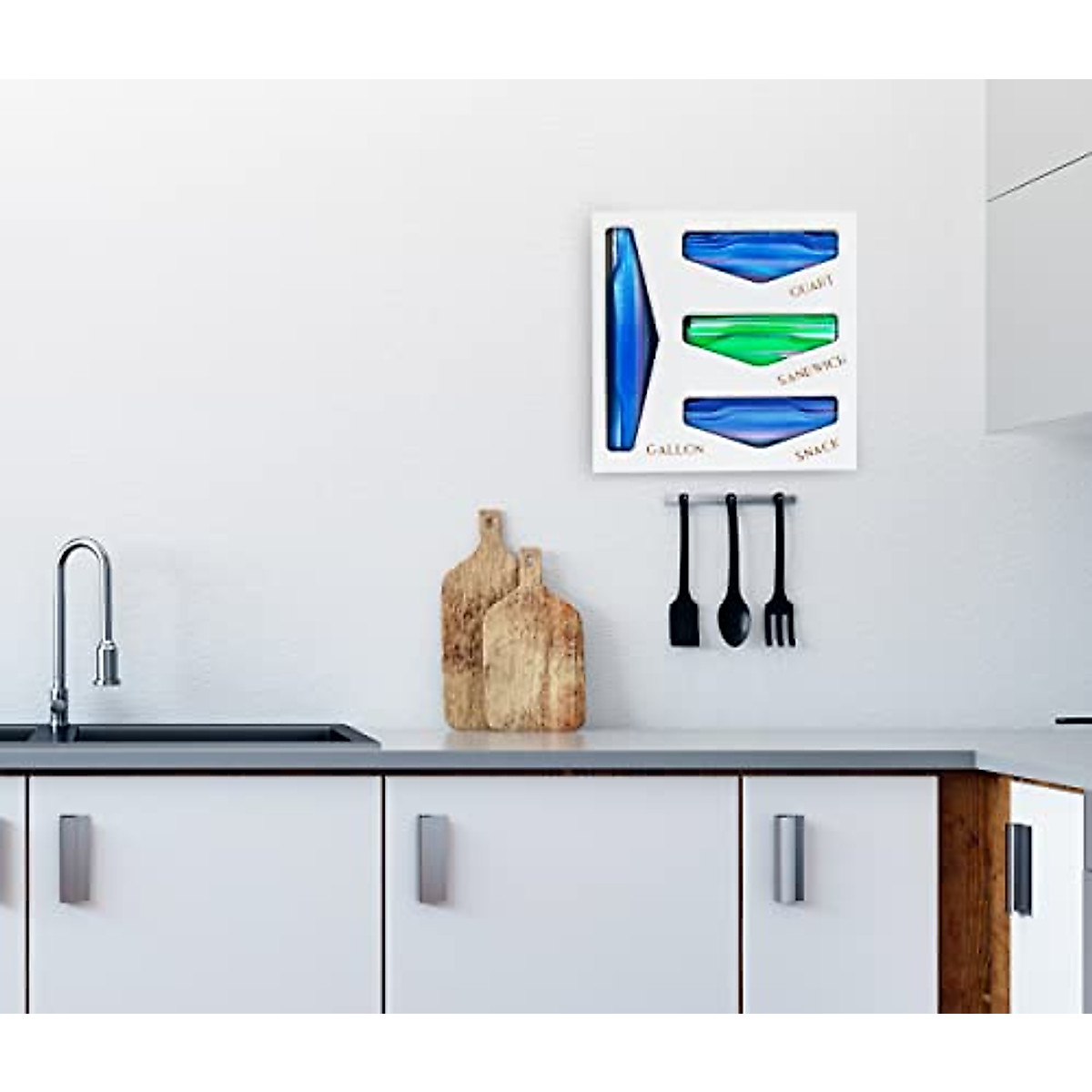 provoom Ziplock Bag Storage Organizer – Ziplock Organizer for Drawer with Grocery Bag Holder – Bamboo Baggie Organizer Compatible with Gallon, Sandwich, Snack, Quart Food Storage Bags(WHITE)