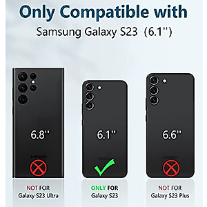 FNTCASE for Samsung Galaxy-S23 Protective Case: Dual-Layer Rugged Shockproof Cell Phone Cover with Built-in Screen Protector & Kickstand|Military Drop Proof Full Protection Bumper Cases 6.1'' Black