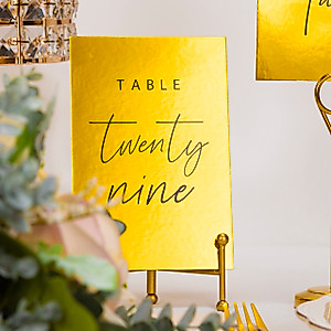 Crisky Gold Table Number Cards for Vintage Wedding, Anniversary, Birthday, Bridal Shower Party. Great Gatsby Theme, Elegant Black Double-Sided Design 4 x 6 Inch Number One - Thirty & Head Table.