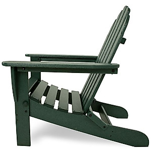 POLYWOOD AD5030GR Classic Folding Adirondack Chair, 38.5" x 31.25" x 33.5", Green