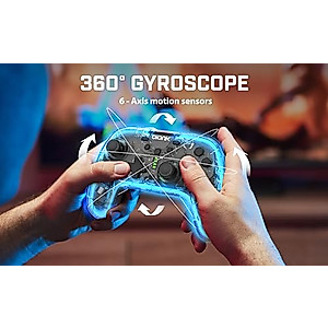 Bionik Neo Glow Nintendo Switch Wireless Controller: RGB Game Controller with Motion, 900 mAh Rechargeable Battery, Turbo Mode/Gyroscope/Transparent Shell/PC/Android