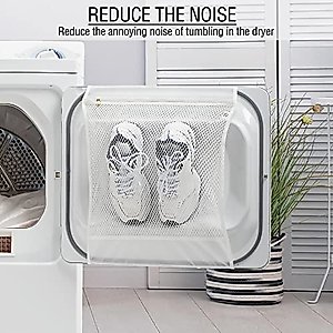 MIFNRO Sneaker Wash and Dry Bag for Dryer, Sneaker Drying Bag for Laundry, with 4 Suction Cup Hooks for Easy Installation, Use YKK Zipper（1 M ）