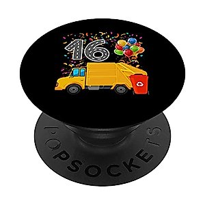 Happy 16 Birthday Rear Loader Garbage Truck PopSockets Swappable PopGrip