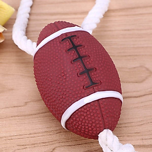 GAOF Dog Ball Toy Fun Squeaky Rugby Football with Natural tug Rope Premium pet Toy pet Supplies