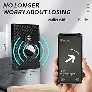 FADACHY Mens Wallet with Holder,Minimalist Card Holder,Carbon Fiber RFID Technology Credit Card Holder for Women Men with ID Windows,Stealth Holder