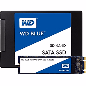 Western Digital 500GB WD Blue 3D NAND Internal PC SSD - SATA III 6 Gb/s, M.2 2280, Up to 560 MB/s - WDS500G2B0B