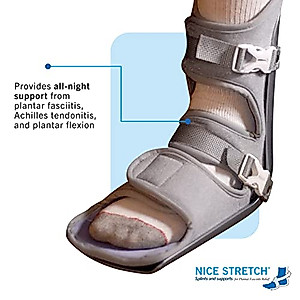 Brownmed - Nice Stretch 90 with Polar Ice - Foot Brace for Plantar Fasciitis, Achilles Tendonitis & Plantar Flexion Contractures - Fixed Angle Night Splint Boot - Large/X-Large