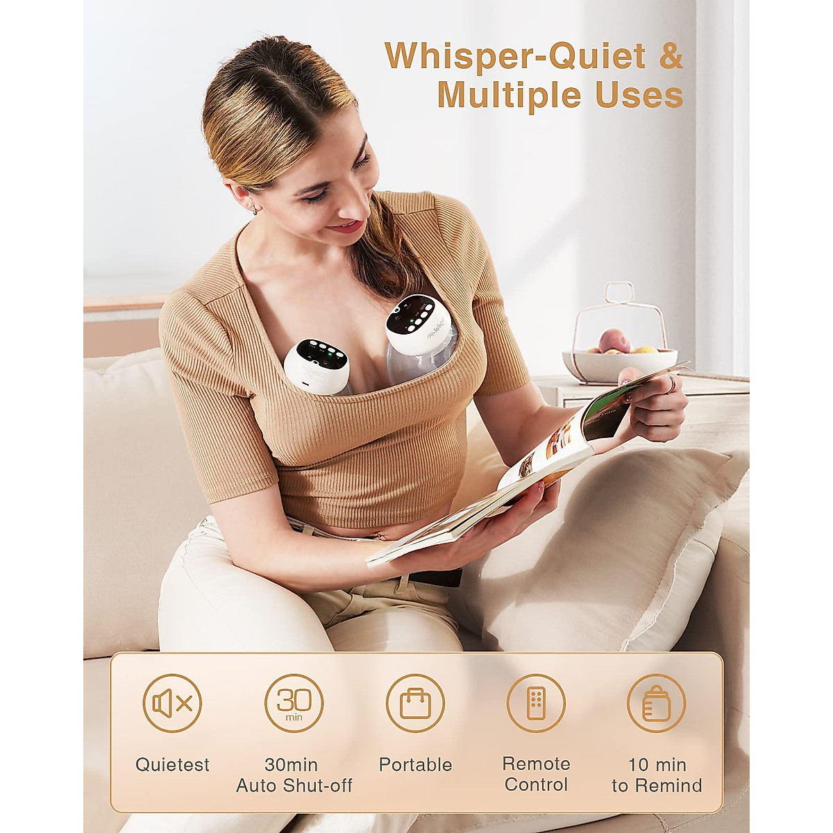 LABIGO Portable Electric Breast Pump - Hands-Free Convenience with Remote Control and Travel Packaging 04