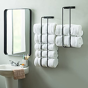 Powell Black Bent Metal Rawlins Two Pack Towel Racks