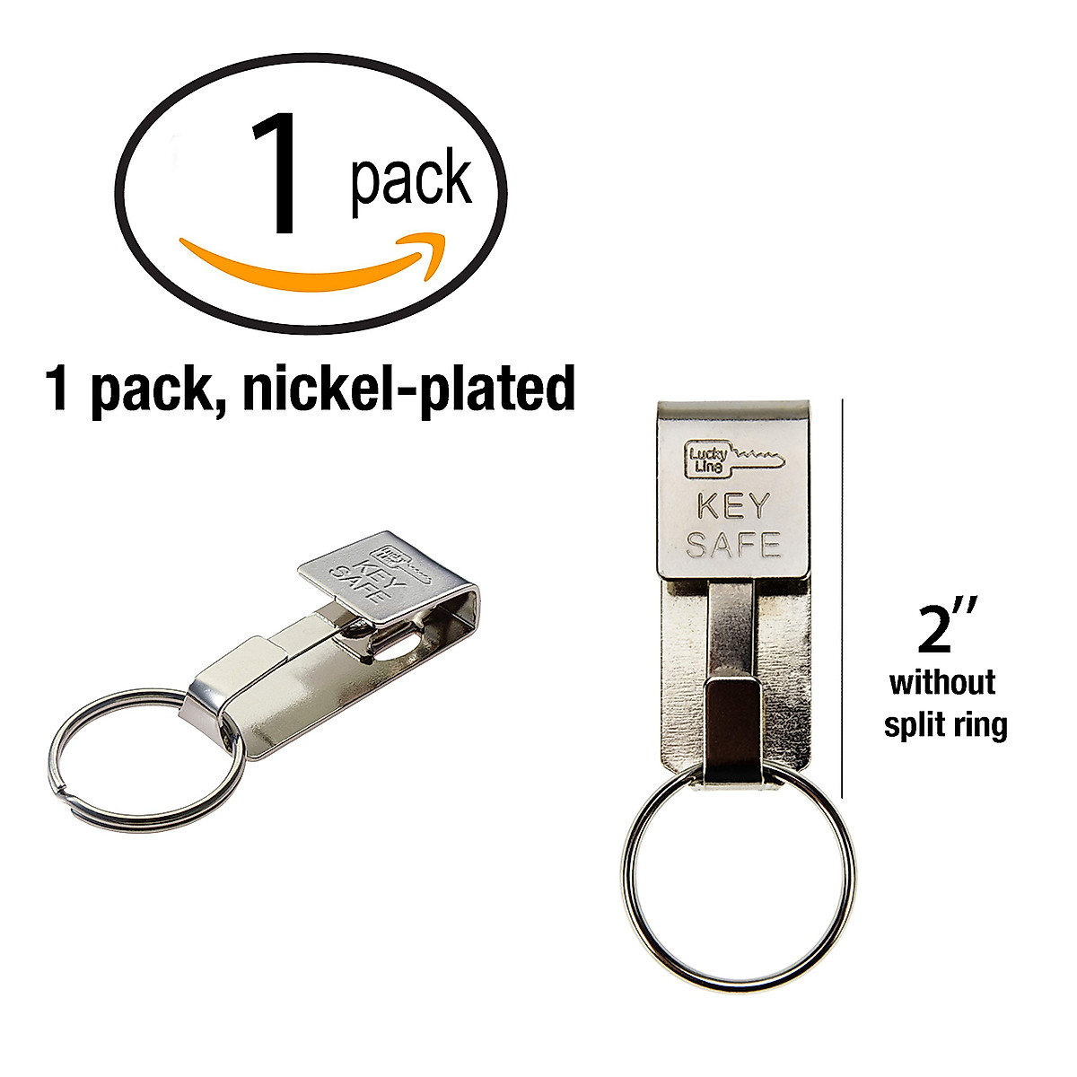 Lucky Line Key Safe Slip-On, 2” Wide Belt Key Ring - Heavy Duty Belt Key Clip, Key Chain