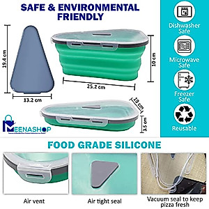 Reusable Pizza Storage Container Collapsible – Microwavable Trays – Pizza Saver – Leftover Pizza – School, Office