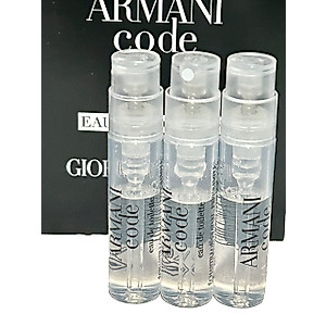 GIORGIO ARMANI Men ARMANI CODE EDT Sample Spray Perfume 1.2ml /.04 oz - 3 PCS set