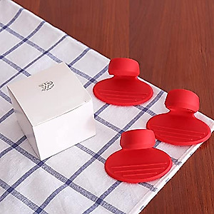 Silicone Pot Holders, YYP Silicone Heat Resistant Pot Holders, Oven Mini Mitts, Cooking Pinch Grips for Kitchen(No More Burning Your Fingers!)- Set of 3, Red