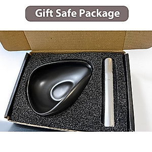 Ulirds Coffee Bean Dosing Cup and Spray Bottle Kit For Espresso,Coffee Bar Accessories,Ceramic Single Dosing Tray For Coffee or Tea .Portable Spray For Reducing Coffee Power Static (B-Bsilver)