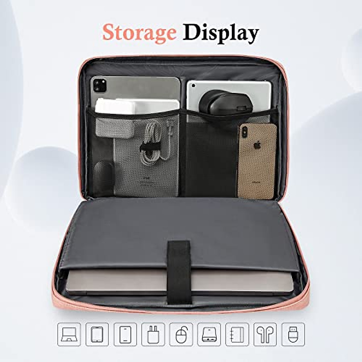 bagasin Laptop Sleeve Case 17 17.3 Inch, Slim Water Resistant TSA Laptop Cover with Handle Durable Protective Computer Carrying Case Compatible with HP Dell Lenovo Asus Notebooks