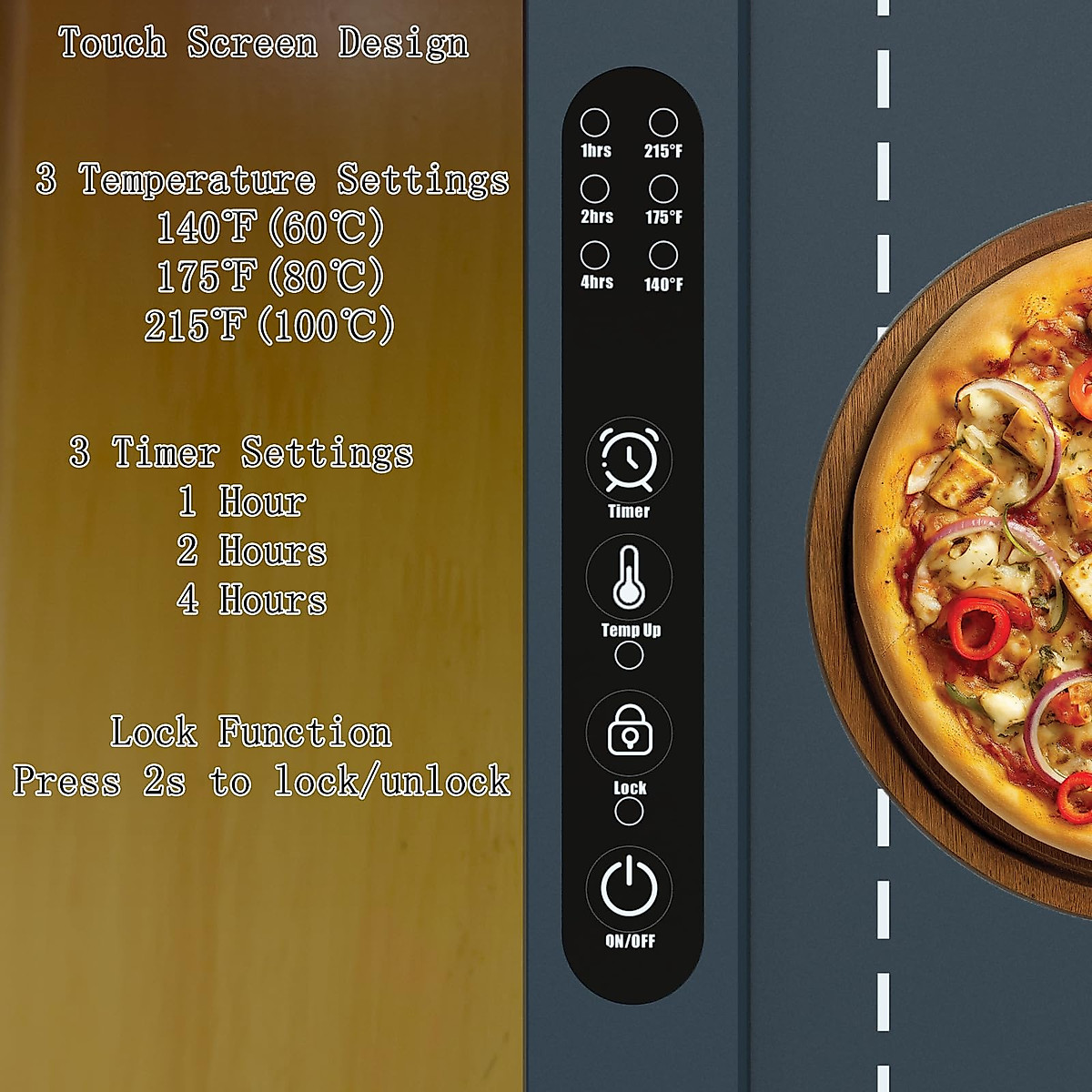 YONZO Food Warming Mat for Countertop Full Surface Hot Plate 260W Portable & Rollable Electric Food Warmers for Parties Buffet with 3 Temperature & Timer Defrosting Tray for Frozen Meat XL