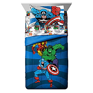 Jay Franco Avengers Comics Good Guys 5 Piece Full Bed Set (Offical Marvel Product)