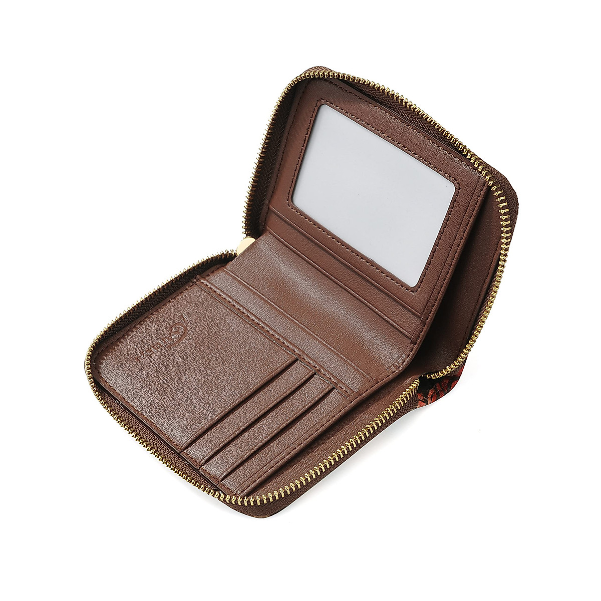 ArtsEye Women's Short Zip Around Wallet (purple rose)