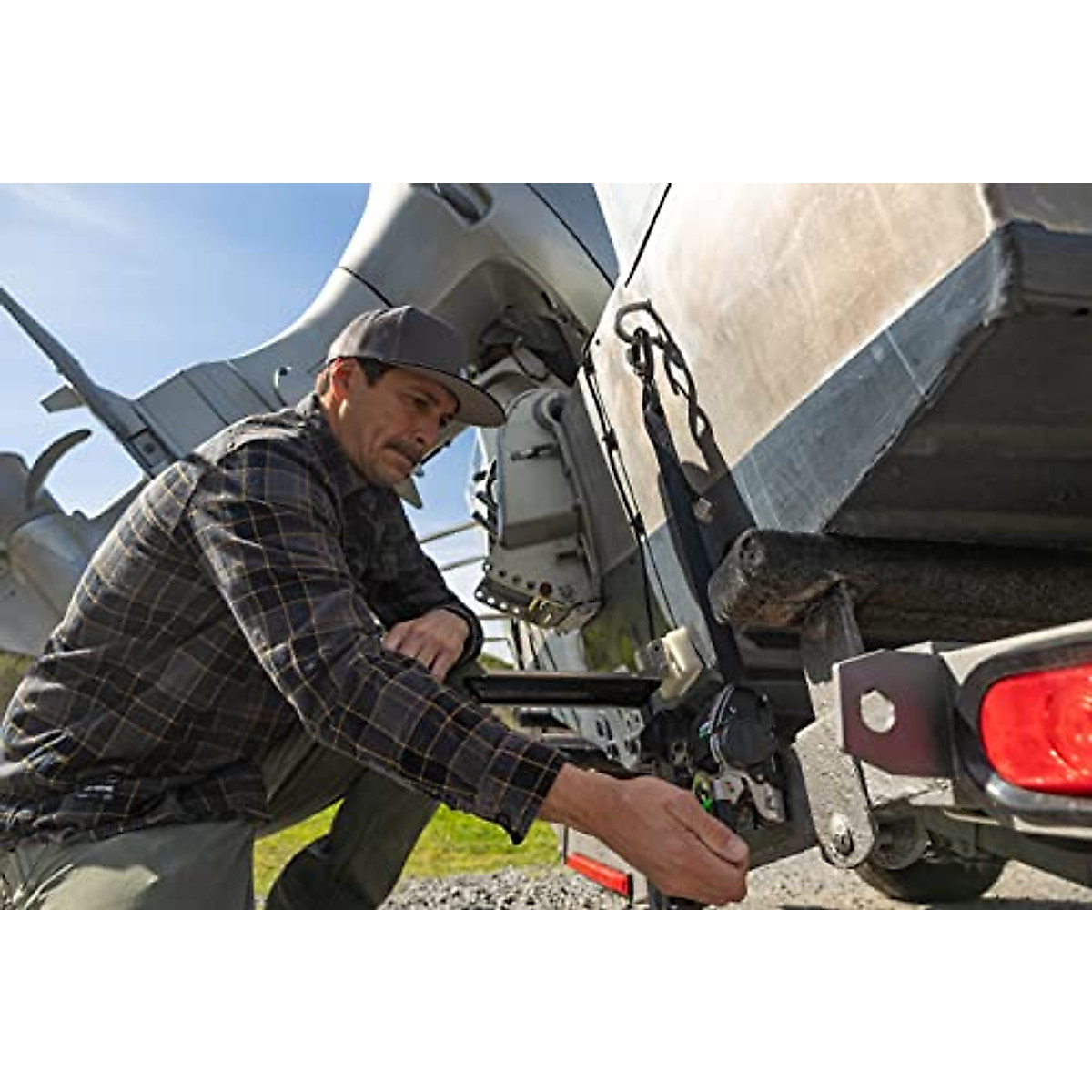 Rhino USA Retractable Transom Tie-Down Straps (2-Pack) - 3,000lb Guaranteed Max Break Strength, Heavy Duty 2" x 43" Marine Trailer Tie Downs for Boat, Jet Ski, Seadoo and More!