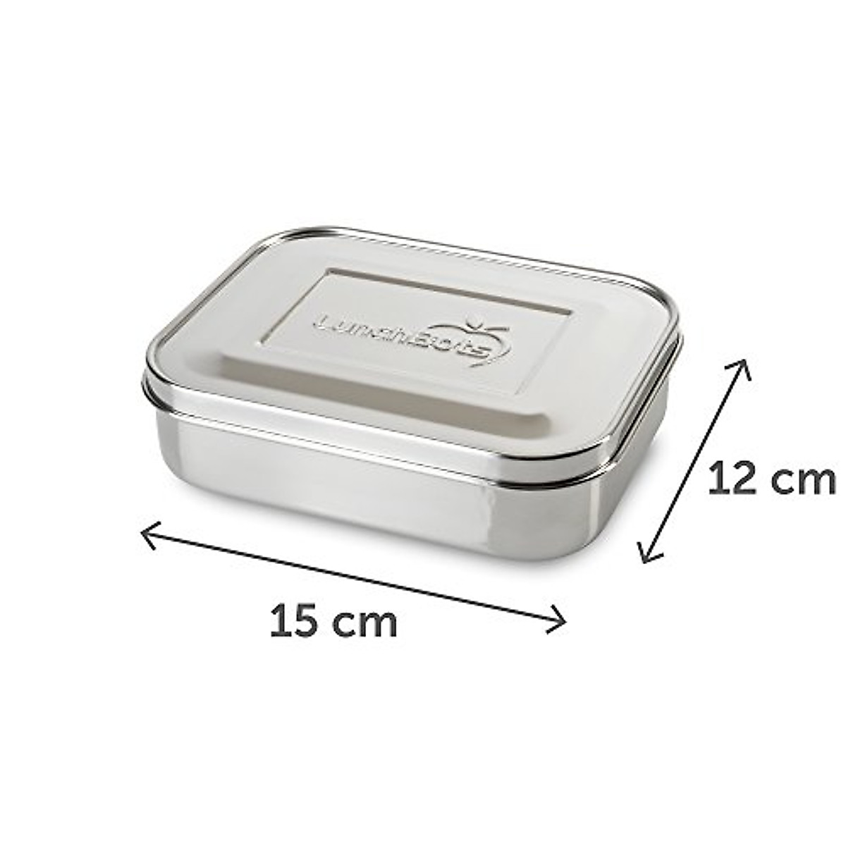 LunchBots Medium Trio II Snack Container - Divided Stainless Steel Food Container - Three Sections for Snacks On the Go - Eco-Friendly, Dishwasher Safe, BPA-Free - Stainless Lid - All Stainless