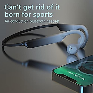 Open Ear Headphones Bone Conduction Headphones Wireless Bluetooth 5.0 Waterproof Bone Conductor Workout Running Cycling Sports Earphones Bone Conducting Hook Ear Phones with Mic Orange