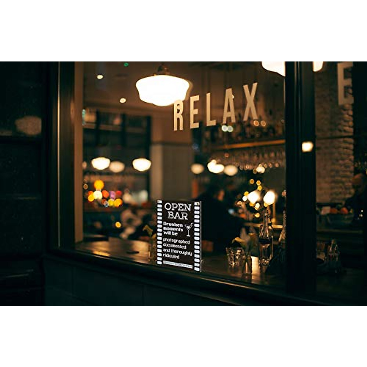 CARISPIBET Open Bar | Home Decoration Sign Kitchen Decorative Party Signs 12" x 8"