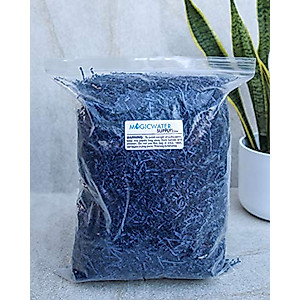 MagicWater Supply Soft & Thin Cut Crinkle Paper Shred Filler (2 LB) for Gift Wrapping & Basket Filling - Blue