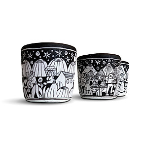 Authentic Clay Tequila - Mezcal Shot Glass Set (Pack-4, Black)