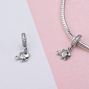 925 Sterling Silver Fish Charm Animal Charm Birthday Charm Love Charm for Pandora Charm Bracelet