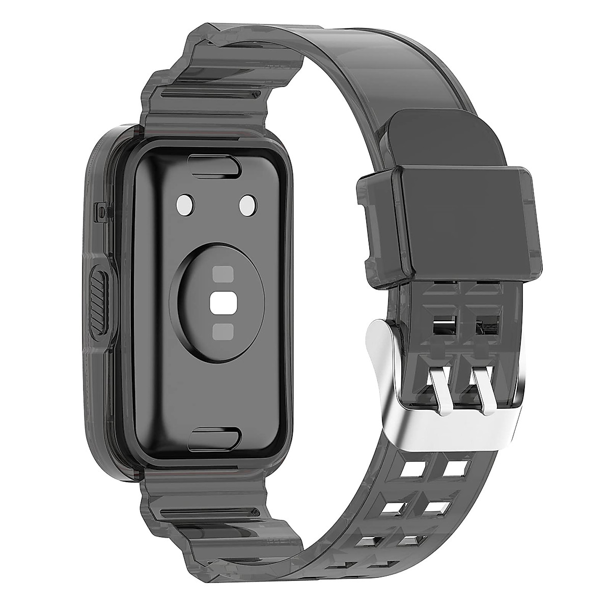 LOKEKE for Huawei Watch Fit Replacement Wrist Band - Transparency Replacement Silicone Wrist Watch Band Strap For Huawei Watch Fit(Black)