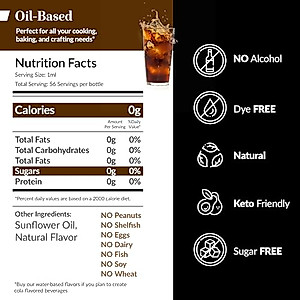 Dolce Flav Natural Cola Extract - 2 Ounce Oil-Soluble Multipurpose Flavoring Ideal for Candy Making, Baking, Lip Balm, and Ice Cream - Perfect Kitchen Gift for Holidays