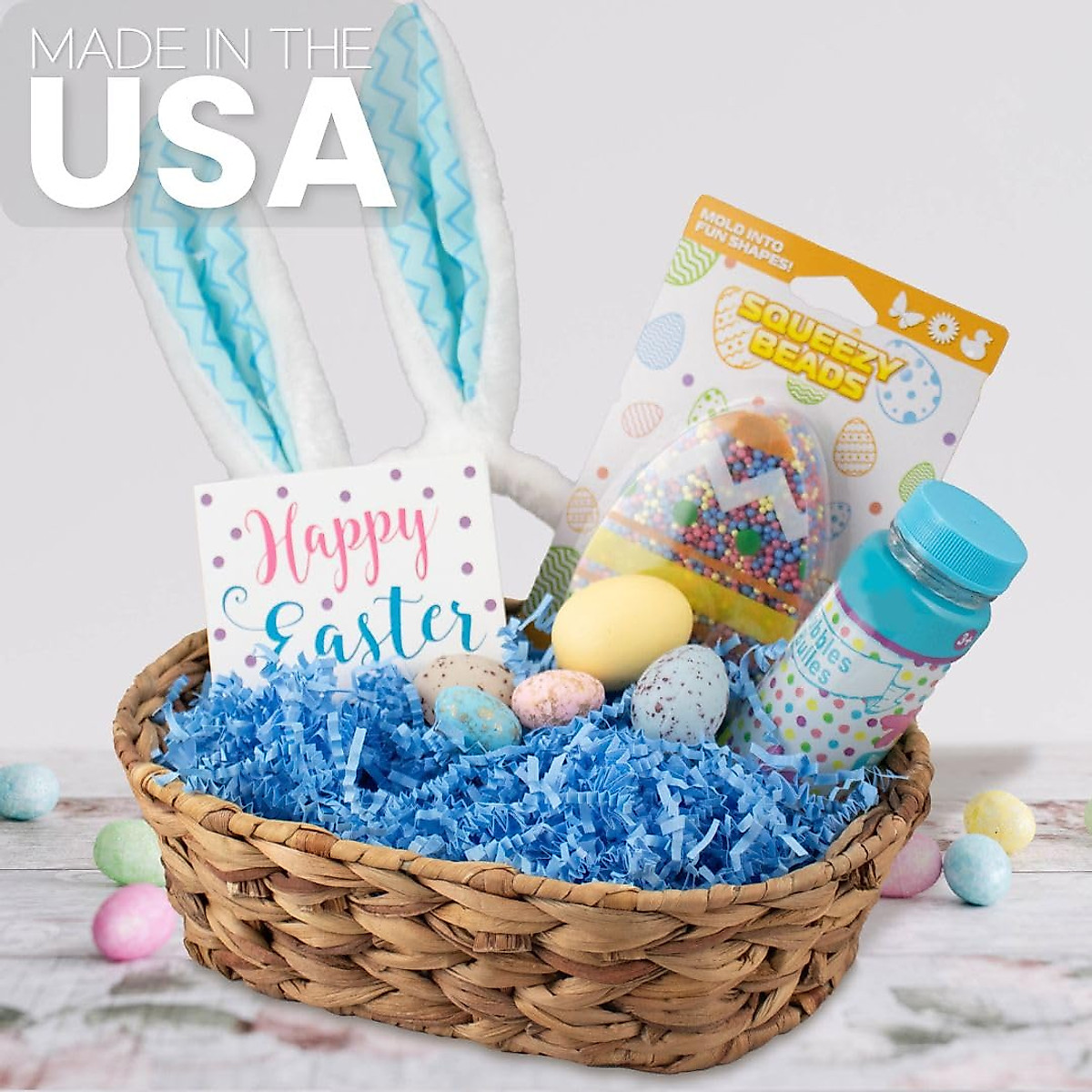 MagicWater Supply Crinkle Cut Paper Shred Filler (1/2 LB) for Gift Wrapping & Basket Filling - Light Blue