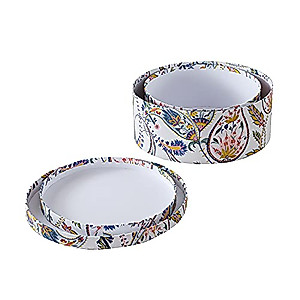 Soul & Lane Decorative Cardboard Storage Boxes with Lids, Paisley Charm - Set of 2: Floral Keepsake Boxes for Women, Oval Nesting Gift Boxes, Paperboard Pretty Storage Boxes for Shelves