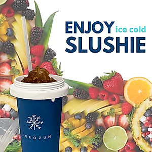 Furozun Slushy Maker Cup - Frozen Magic Insta Slushie and Shake Maker - Freezing Smoothie and Iced Slurpee - Squeeze Reuse and Portable - Perfect Summer Chill Gift Kids