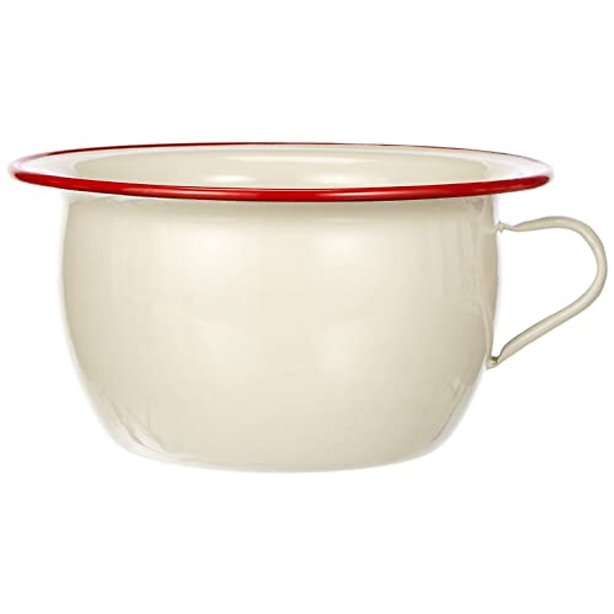 IBILI Chamber Pot 3,5 l of Enamelled Steel in White/red, 24 x 24 x 5 cm