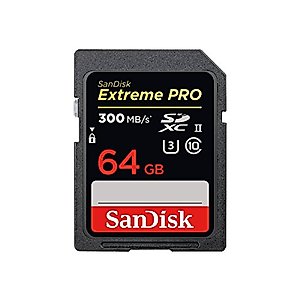 SanDisk SDSDXPK-064G-ANCIN Sandisk Extreme Pro - Flash memory Card - 64 GB - SDXC UHS-II - black, Gray, Red, White, Yellow