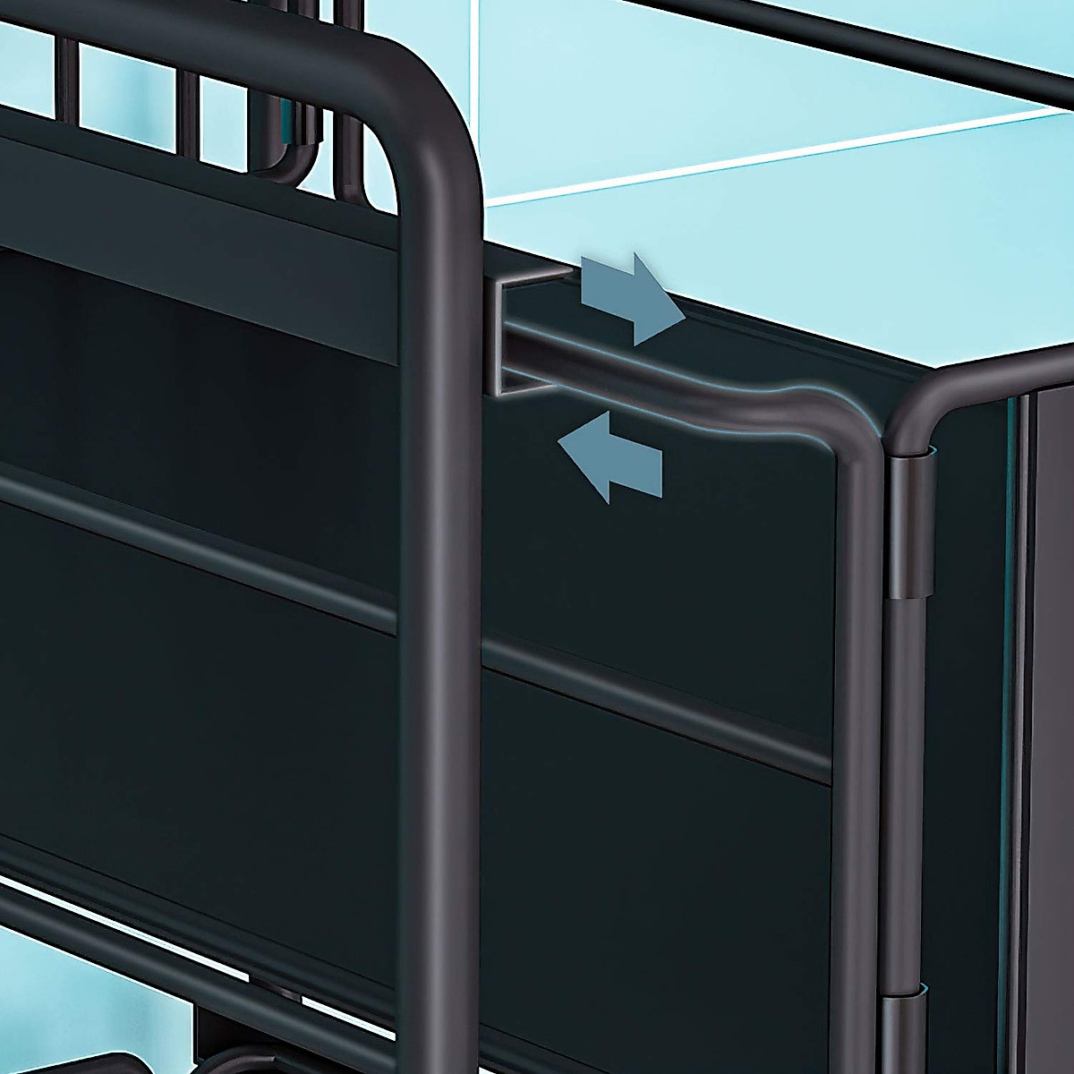 2 Tier Sliding Cabinet Basket Drawer Sliding Basket Under Sink Cabinet Storage Shelf for Kitchen Countertop Pantry Bathroom Office Desktop - Black