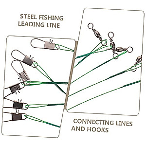 BESPORTBLE 60 Pcs Lure Anti-Bite Line Professional Fishing Leader Fishing Wires Fishing Leading Ropes Fishing Equipment Fishing Leading Wire Fishing Tackles Swivel to Rotate Steel Major