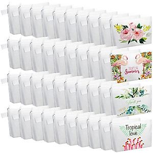 40 Pcs Blank Canvas Bag Sublimation Cosmetic Canvas Pouch (5 x 9 x 1.8 Inches)