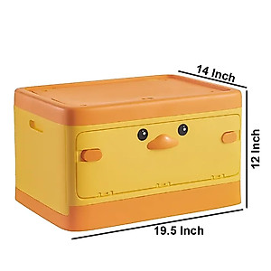 hawkrise Foldable Animal Shape Kids Toy Organizer with Stackable Design and Open Lid – Versatile Storage Solution for Toys, Clothes, Snacks, and Books (Duck)