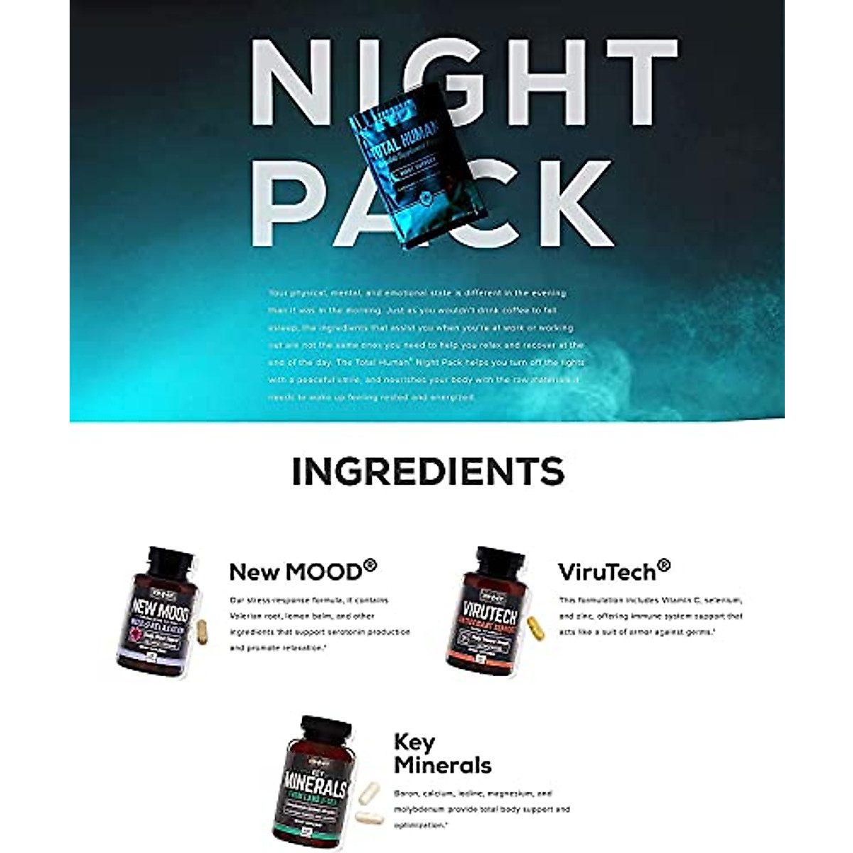 ONNIT Total Human Day and Night Vitamin Packs for Men and Women, 30-Day Supply - Adult Multivitamin