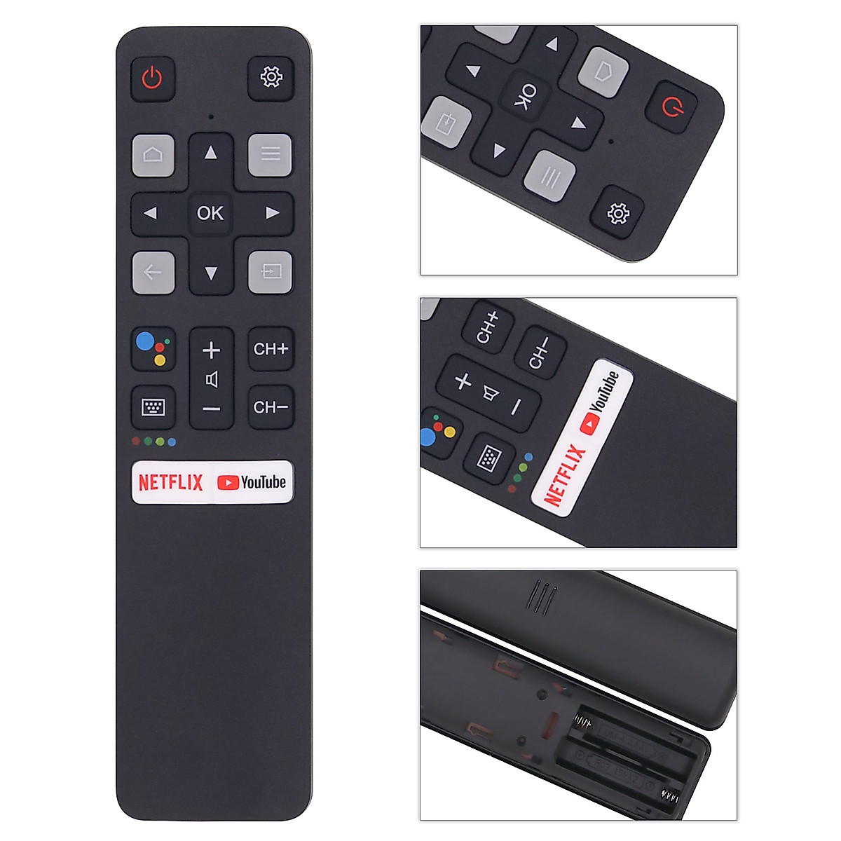 New Replacement Remote Control RC802V FNR1 Fit for TCL Android 4K Smart TV 50S434 55S434 75S434 40S330 70S430 32S334 55S435 50S435 43S434 32S6500A [NO Voice Function]