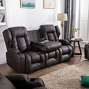 76" RV Loveseat Recliner | Double Recliner RV Sofa & Console | Wall Hugger Reclining RV | RV Theater Seats | RV Couch | RV Theater Seating 3 Seater | RV Furniture Manual Recliner Chair