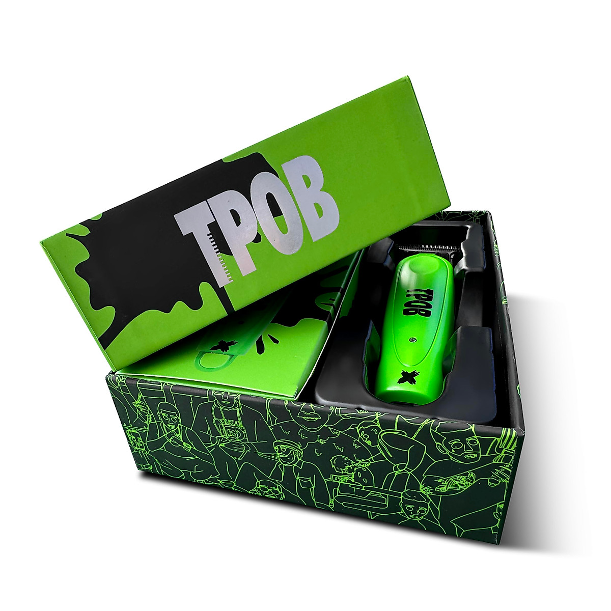 TPOB X Digital Brushless 7200rpm Professional Hair Trimmer Hair Clippers for Men, Psycho Blade Trimmer Cordless Rechargeable Edgers Clippers (X Trimmer Slime)