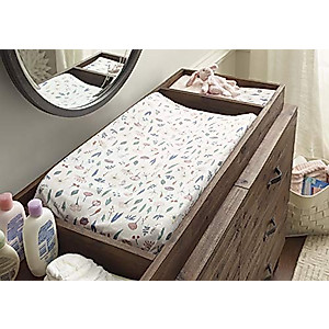 ED Ellen DeGeneres Painterly Floral - Soft Plush Multi Floral Velboa Changing Pad Cover, Pink, White, Butter, Sage, Pink, White, Green, Blue