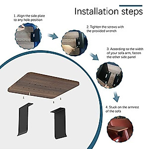 Sofa Arm Clip Table Sofa Armrest Tray Arm Table Clip on Tray Sofa Table for Wide Couches